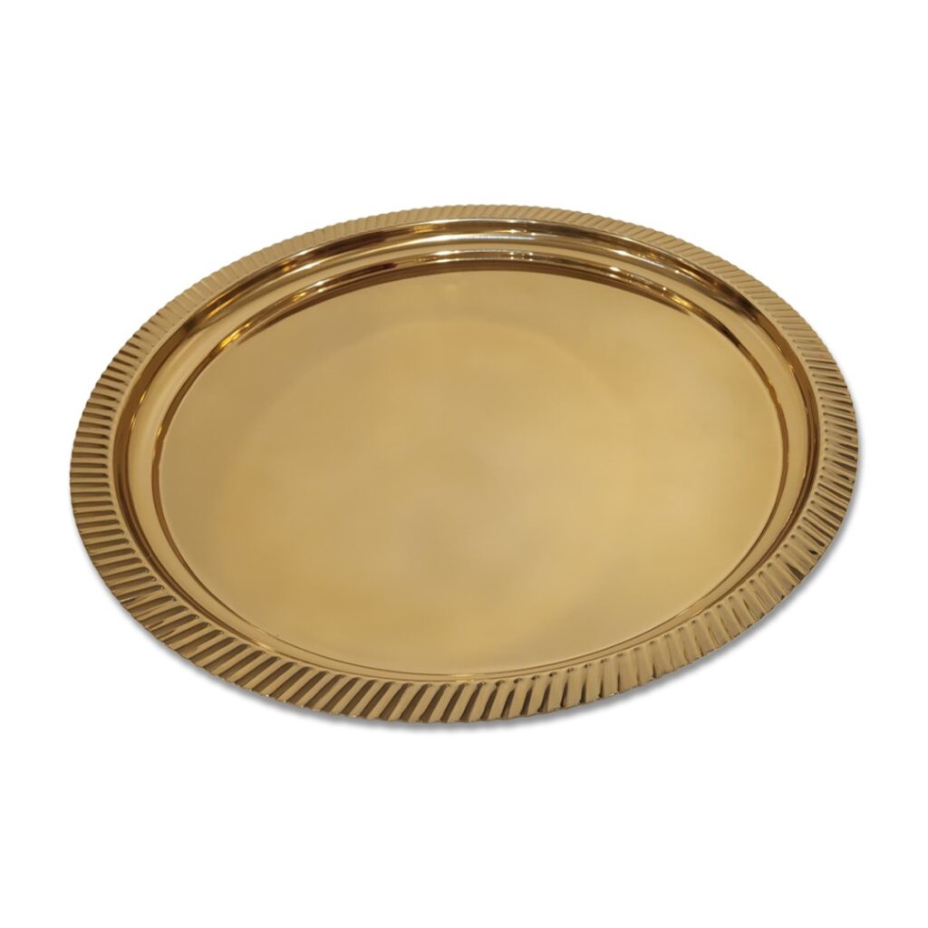 Large Round Gold Metal Tray – beuniqueleb